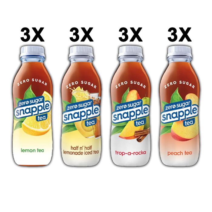 Snapple Zero Sugar Variety Pack - 16oz (12 Plastic Bottles)|Beverage ...